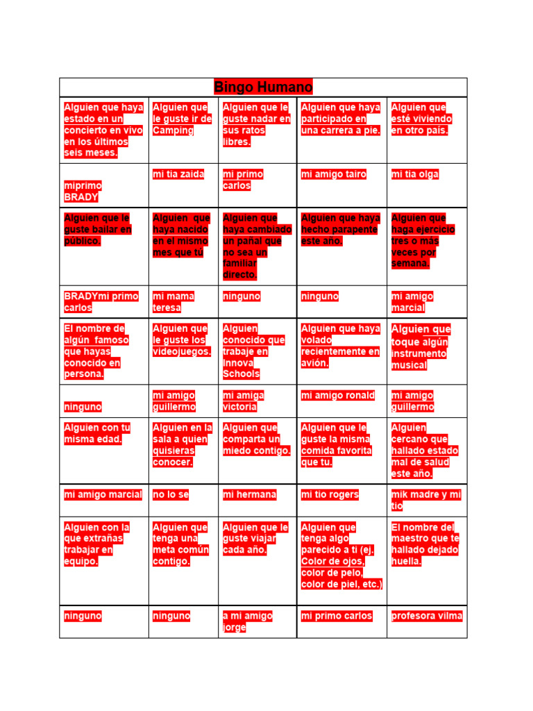 Bingo Humano 2024 Capa | PDF