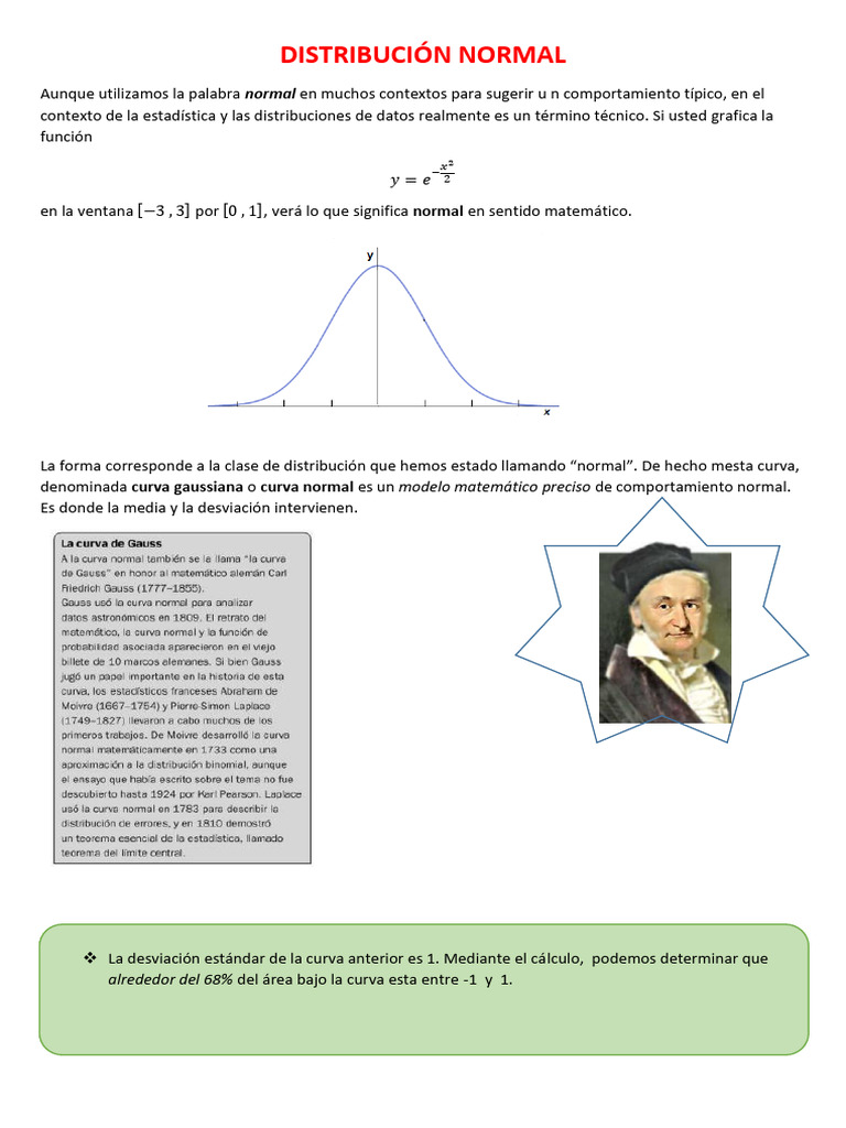 DISTRIBUCIÓN NORMAL | PDF | Distribución normal | Desviación Estándar