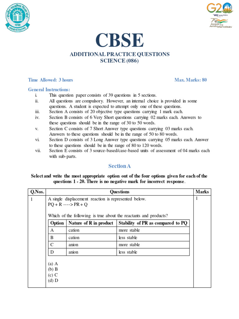 X Add Practice Ques SC | PDF | Sodium Chloride | Rust
