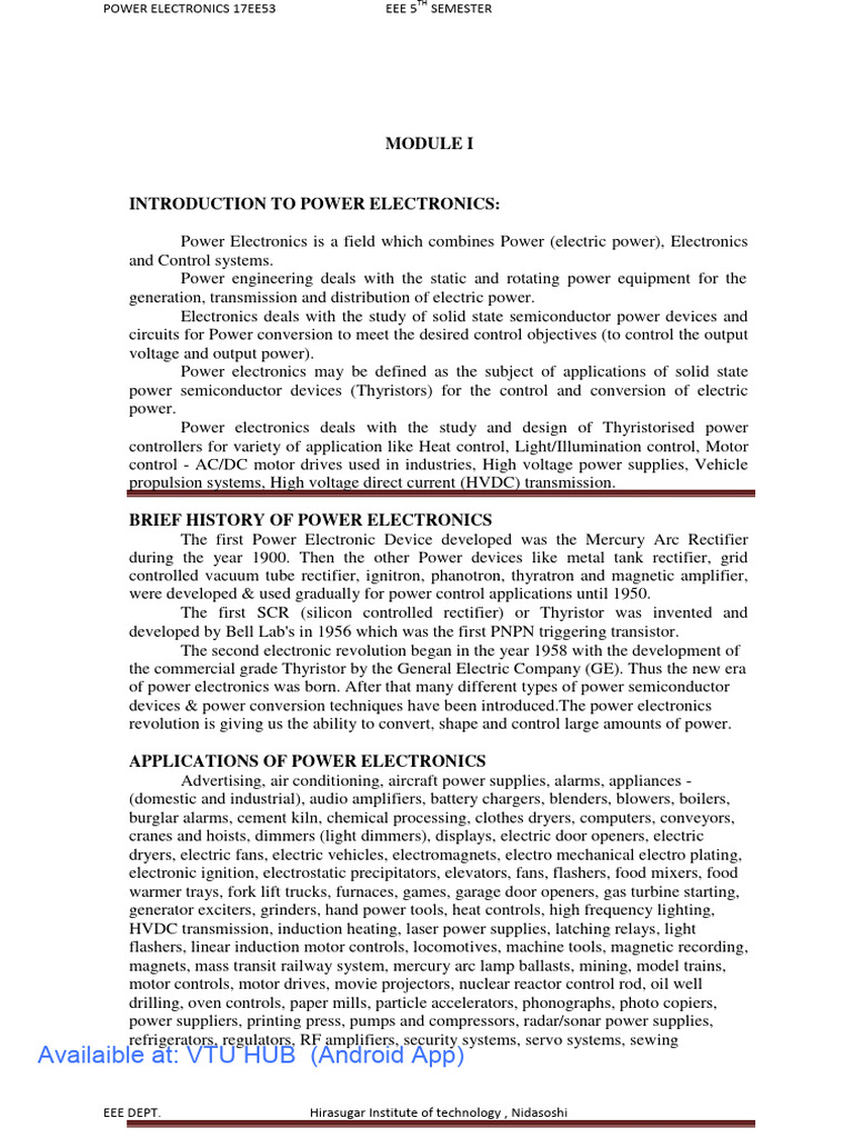Availaible At: VTU HUB (Android App) | PDF | Power Electronics | Rectifier