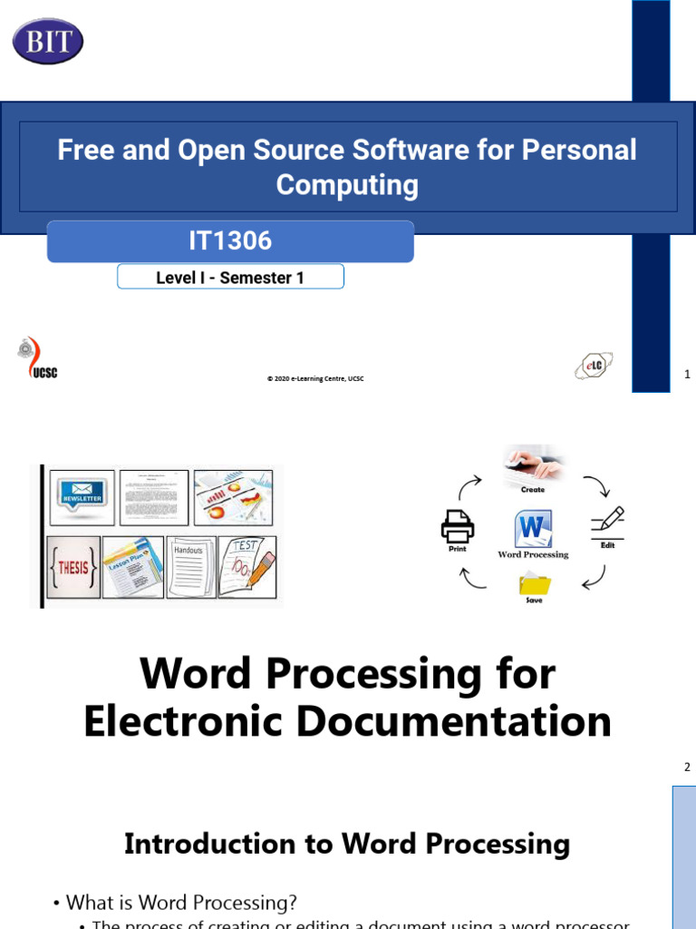 IT1306 - Lesson 03 - FINAL | PDF | Word Processor | Hyperlink