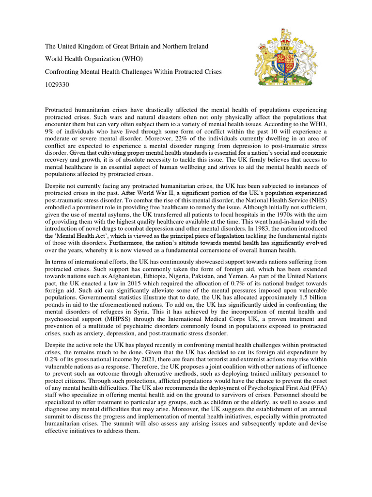 Sample Position Paper - Altitude MUN 2022 | PDF