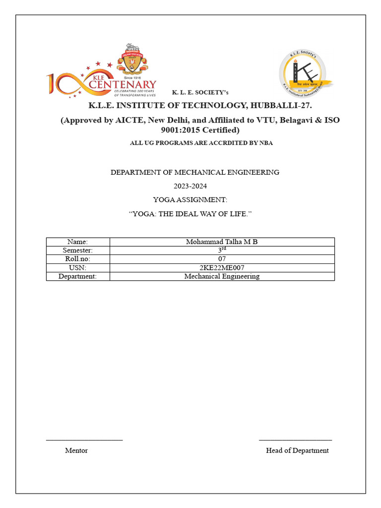 Yoga Front Page | PDF