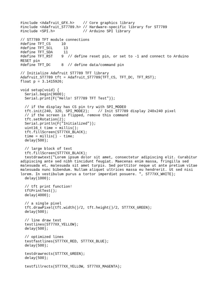 TFT Spi Display Test | PDF | Electrical Engineering | Imaging