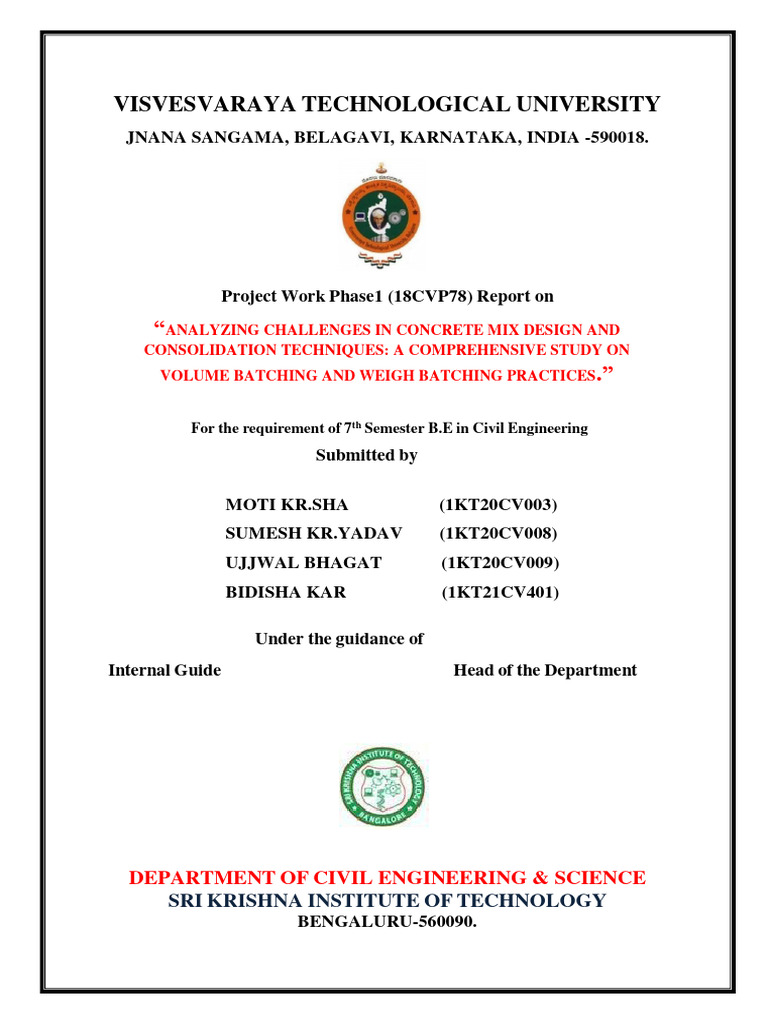 Phase 1 Report | PDF | Concrete | Accuracy And Precision