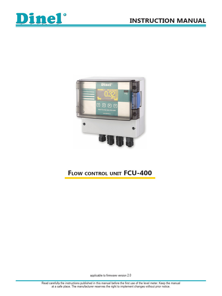 Manual Utilizador FCU 400 Ing | PDF | Power Supply | Flow Measurement