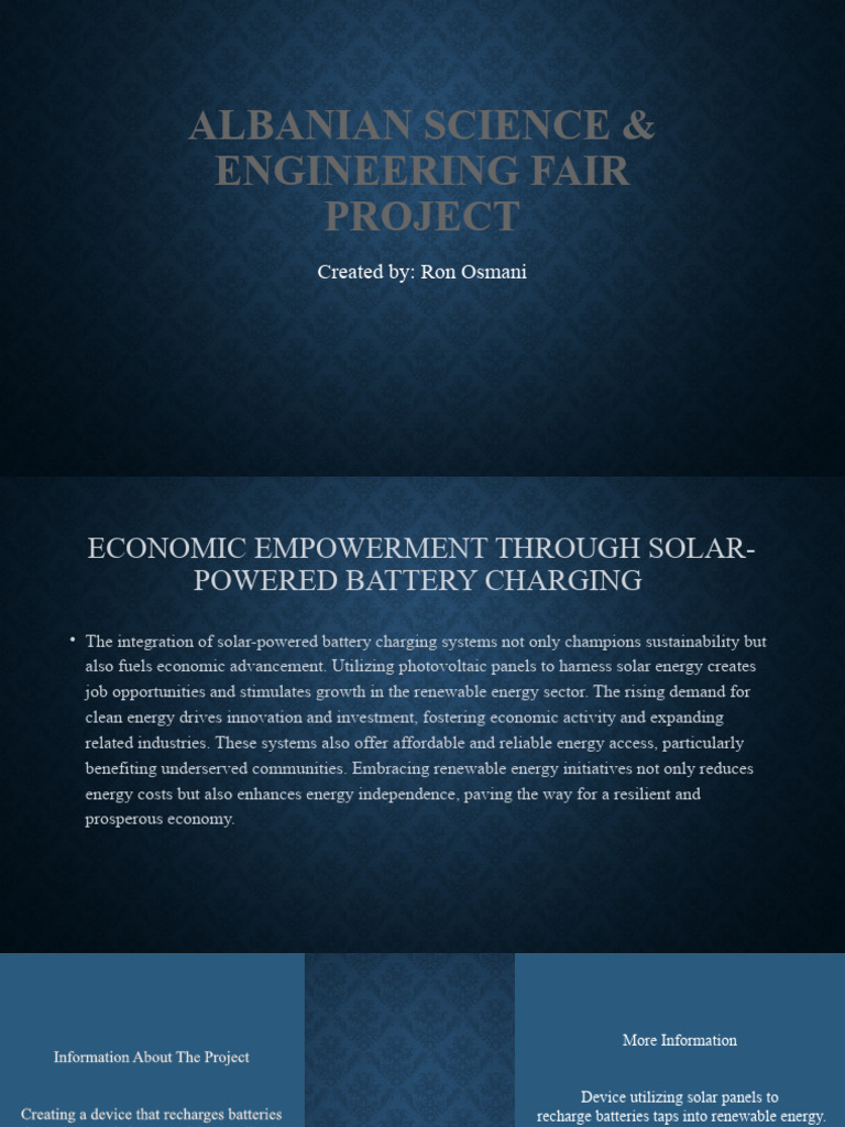 Albanian Science & Engineering Fair | PDF | Renewable Energy | Solar Power