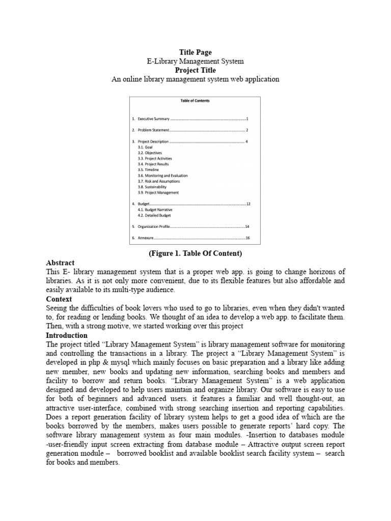 Example of Project Proposal | PDF | Libraries | World Wide Web