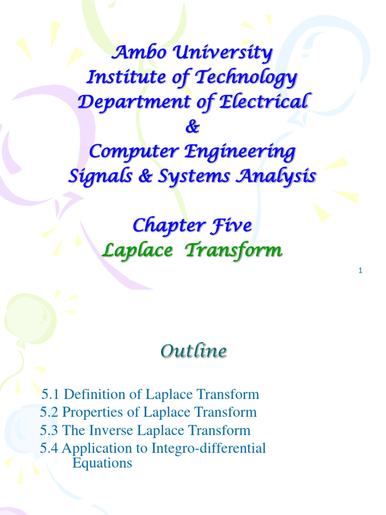 Laplace Transform in Signals Analysis | PDF | Laplace Transform | Equations