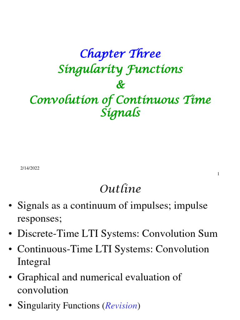 Chapter Three Signals and Systems Analysis1 | PDF | Convolution | Telecommunications Engineering