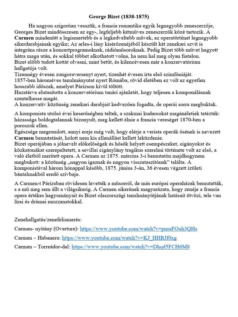 George Bizet (1838-1875) | PDF