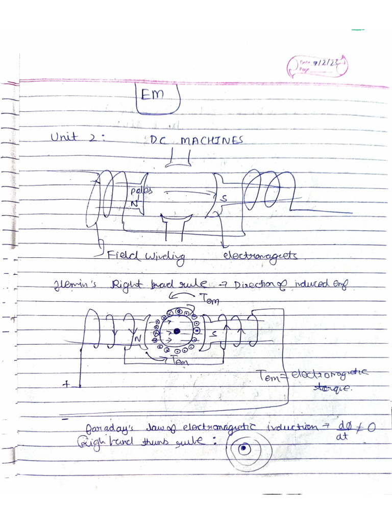DC Motor & Generator Notes | PDF