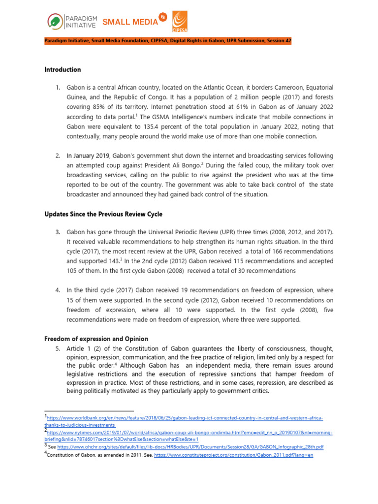 JS1 UPR42 GAB E Main | Download Free PDF | Defamation | Information Privacy