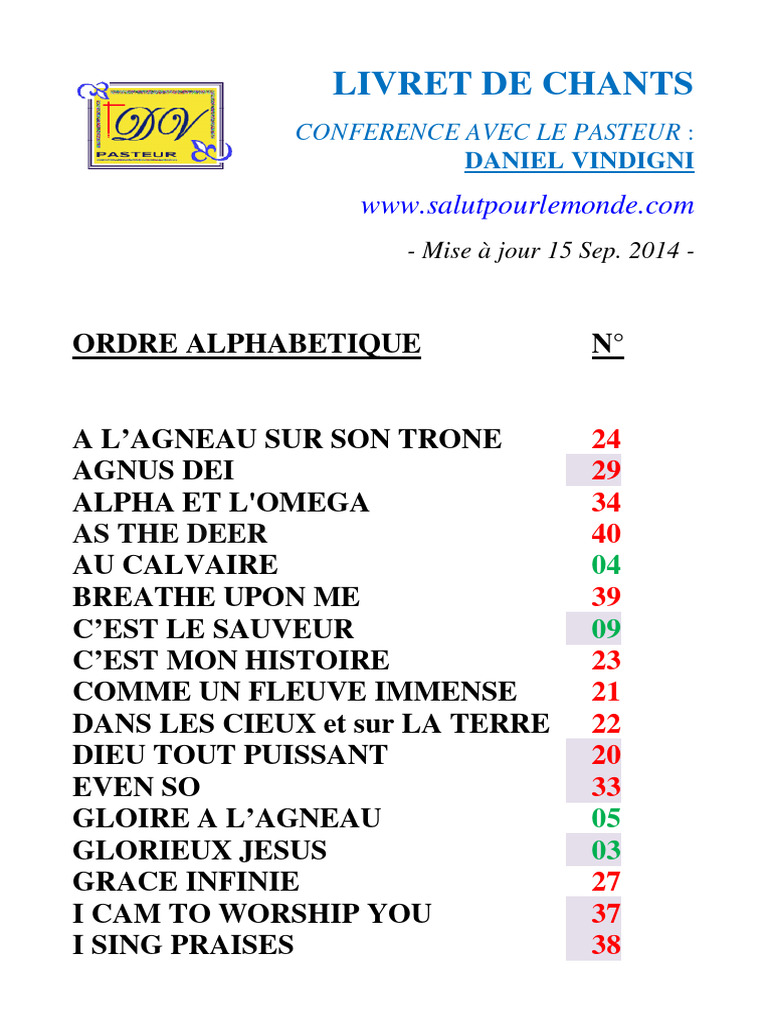 PDF Livret de Chants-168-1 | PDF | Jésus | Agnus Dei