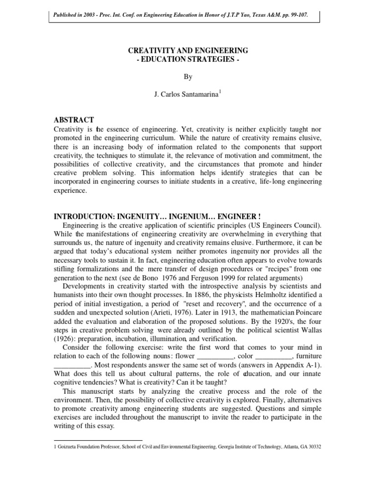 Creatividad e Ingenieria | Download Free PDF | Creativity | Thought