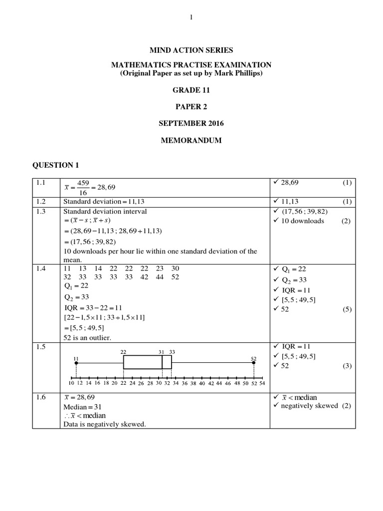 Mind Action Series Igrade 11 Paper 2 Memorandum | PDF | Skewness | Geometry Mind Action Series Igrade 11 Paper 2 Memorandum | PDF | Skewness | Geometry