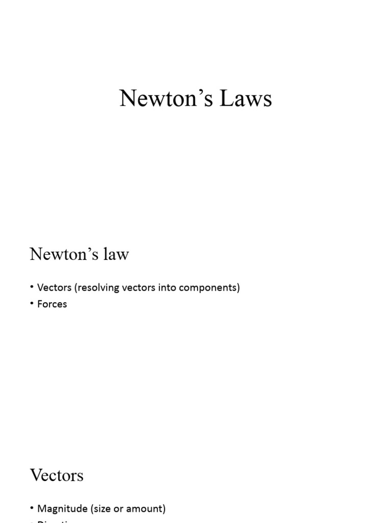 Newton's Laws | PDF | Force | Weight