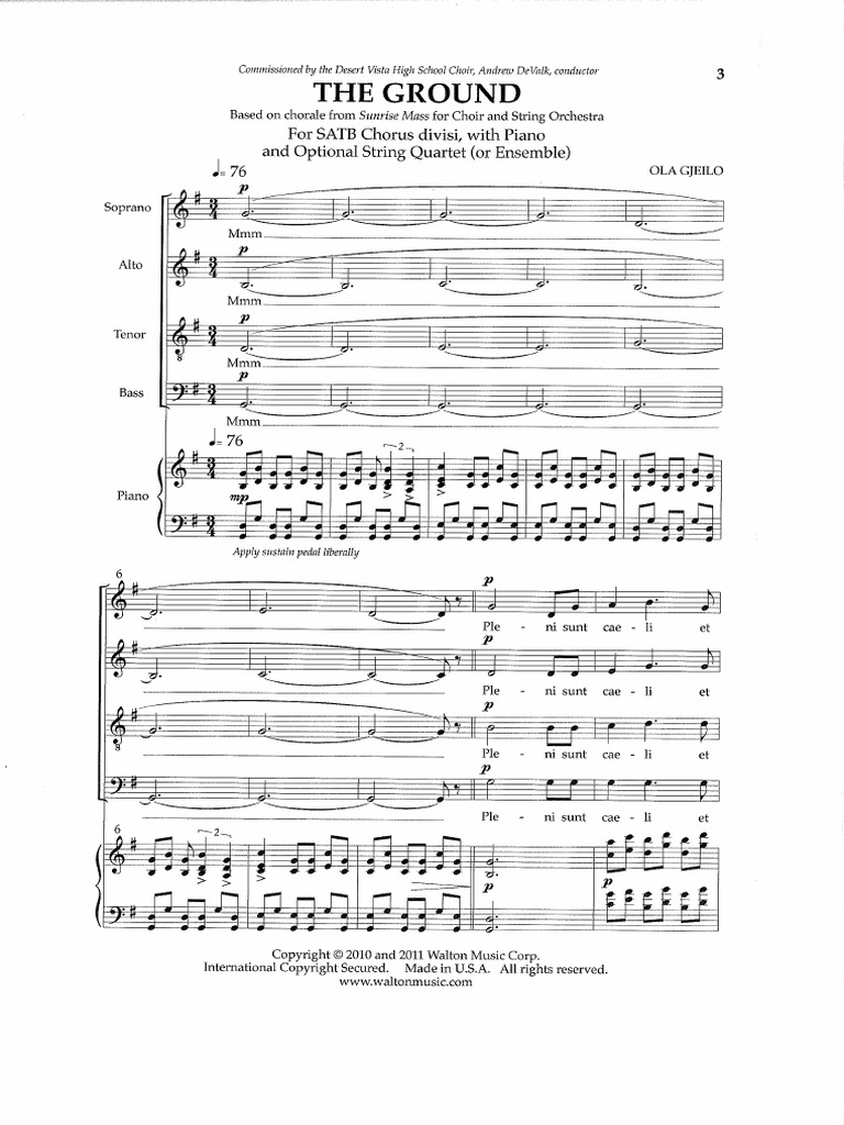 The Ground (Ola Gjeilo) | PDF