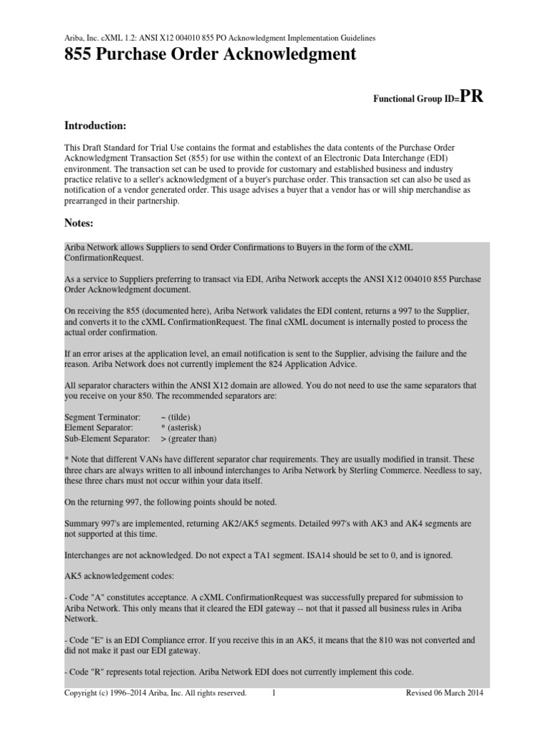 855 Po Acknowledgment | Download Free PDF | Electronic Data Interchange | Computing