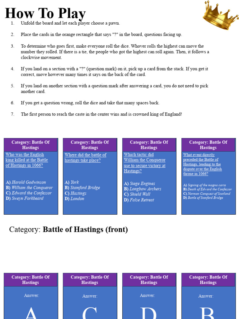 Norman Conquest Game - Final | PDF | Medieval England | Duchy Of Normandy