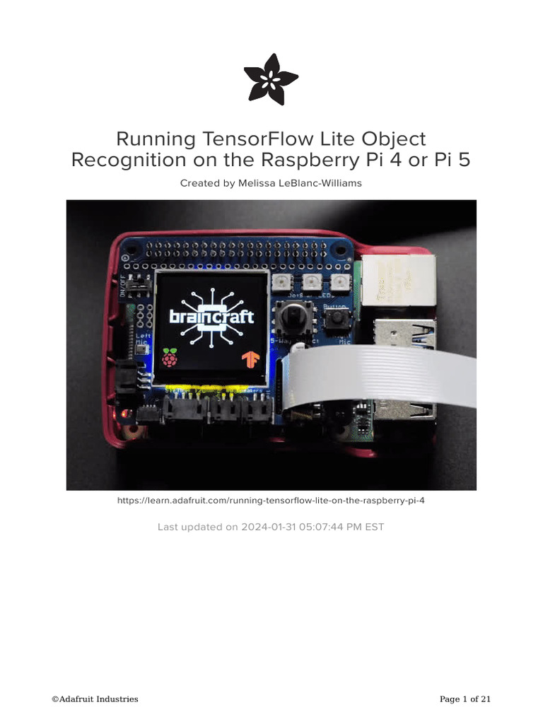 Running Tensorflow Lite On The Raspberry Pi 4 Pdf Raspberry Pi