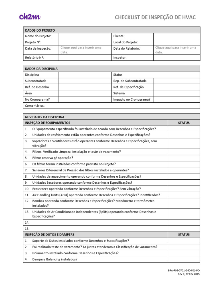 BRA-P06-0701-G60-F01-PO CHECKLIST DE INSPEÇÃO DE HVAC-27Feb2015-r0 ...