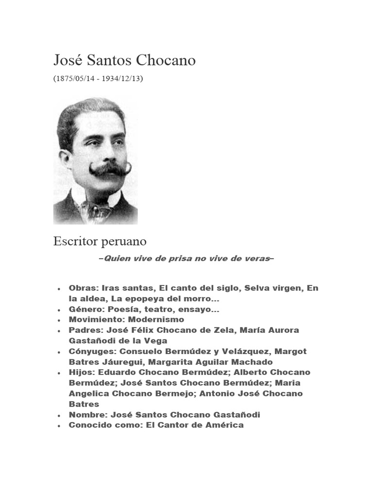 José Santos Chocano | PDF
