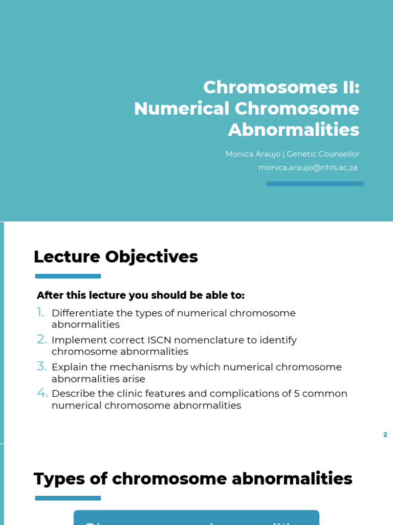 Week2 - Lecture 1 - Numerical Chromosome Abnormalities | Download Free ...