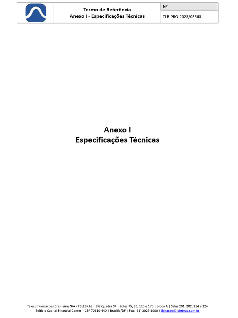 GERP AnexoI EspecificacoesTecnicas | PDF | Rede de computadores | Fibra ...