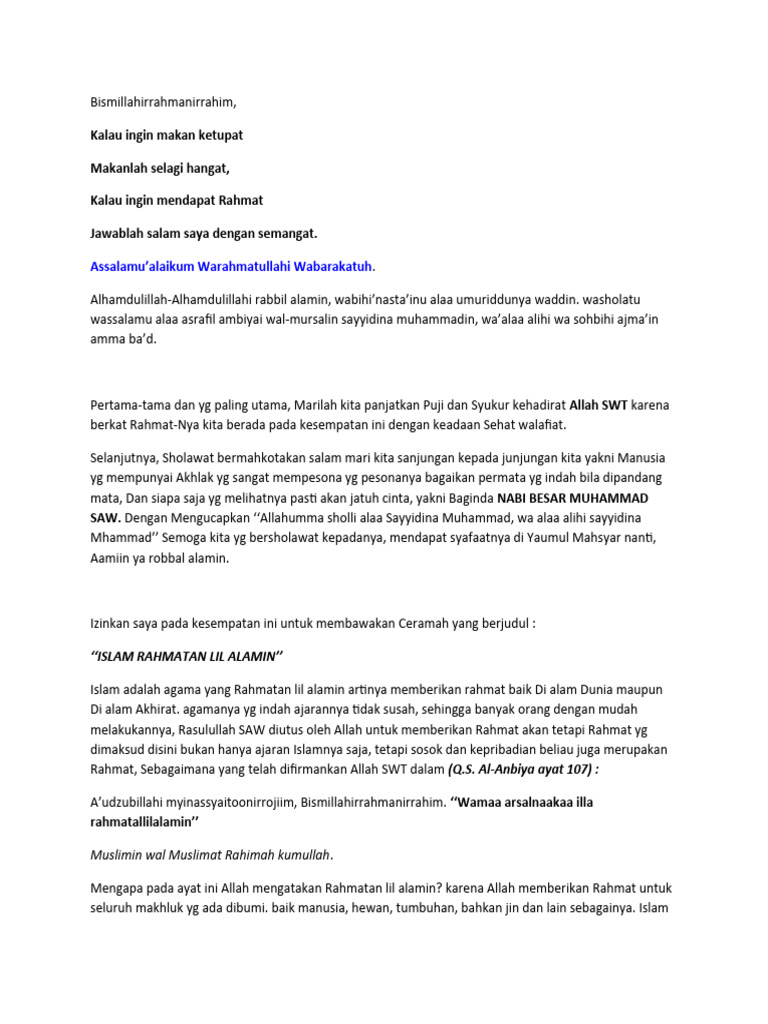 Islam Rahmatan Lil Alamin | PDF