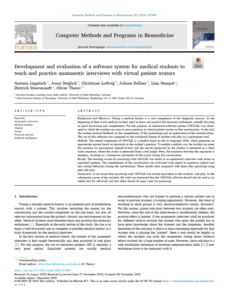 Development and Evaluation of A Software System For Medical Students To Teach and Practice ...