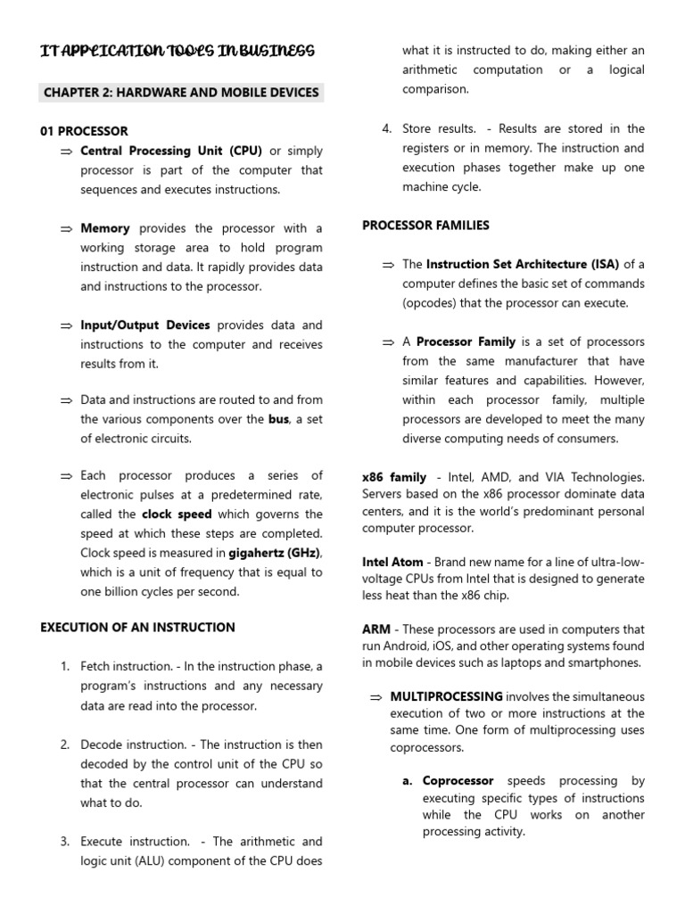 It App Prelim Reviewer1 | PDF | Central Processing Unit | Computer Data Storage