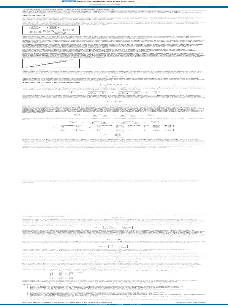 Introduction To Linear Mixed Models | PDF | Linear Regression | Variance