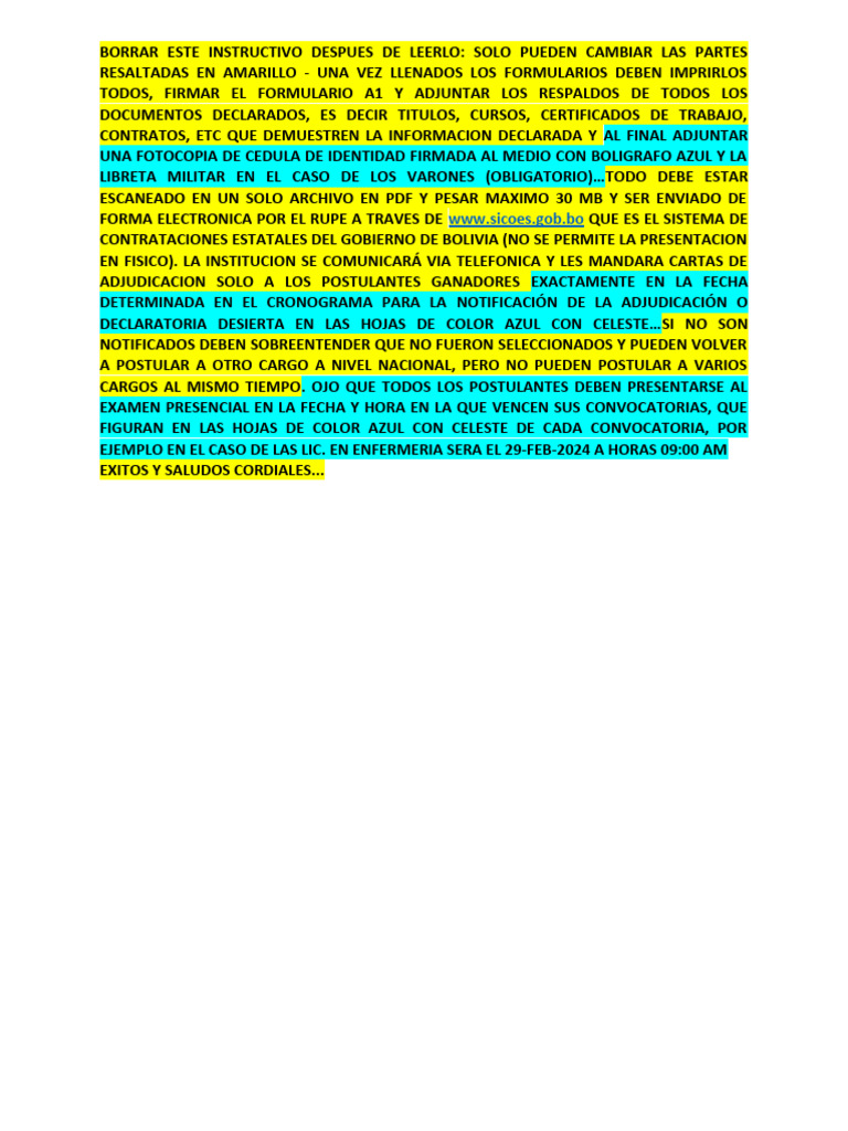 Ejm Form Sacaba 2024 | PDF | Enfermería