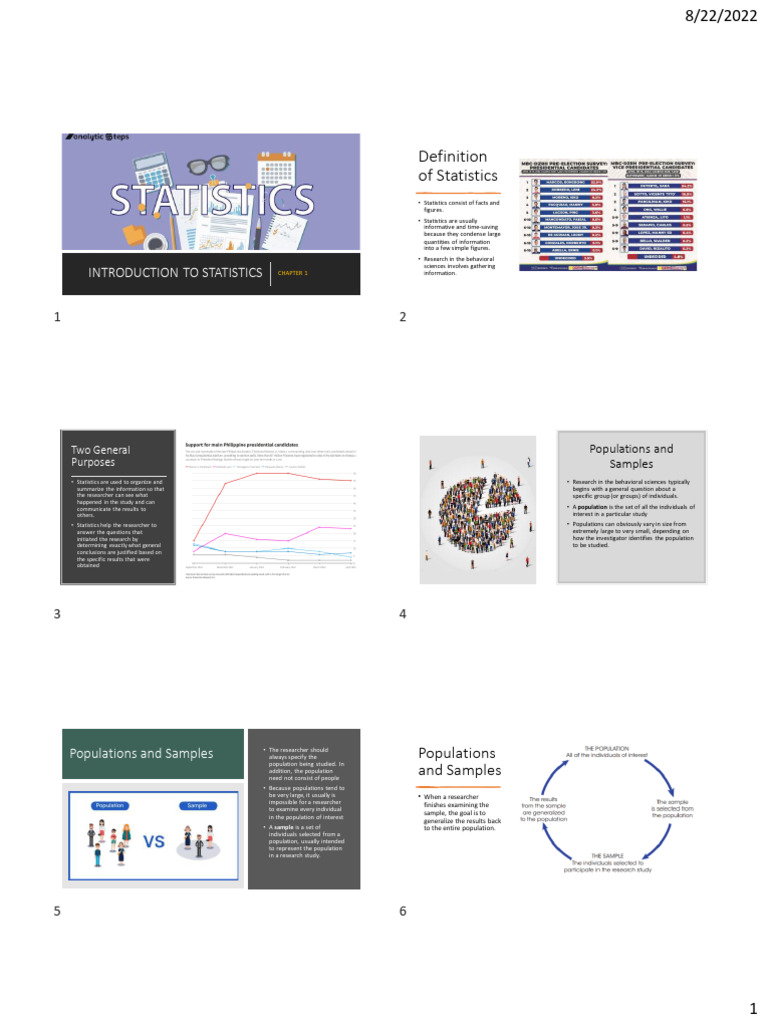 1 - Intro To Statistics | PDF | Level Of Measurement | Experiment