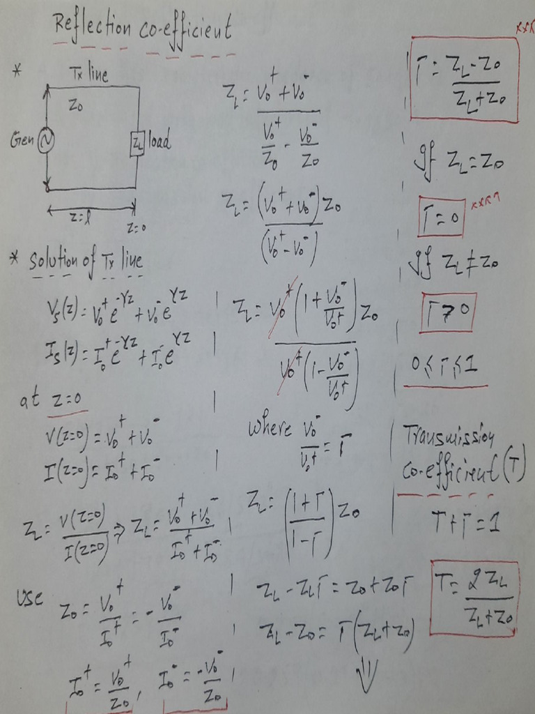 Lec 15 To 20 Reflection Coefficient & VSWR With Examples EMFT | PDF