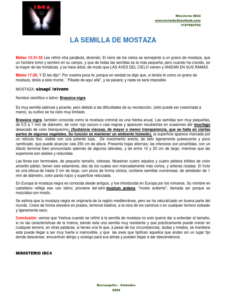 Taller #41 La Semilla de Mostaza | PDF