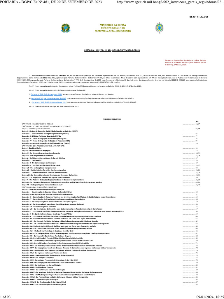 PORT DGP-C Ex #461, DE 20 DE SETEMBRO DE 2023 | PDF | Ciência militar ...