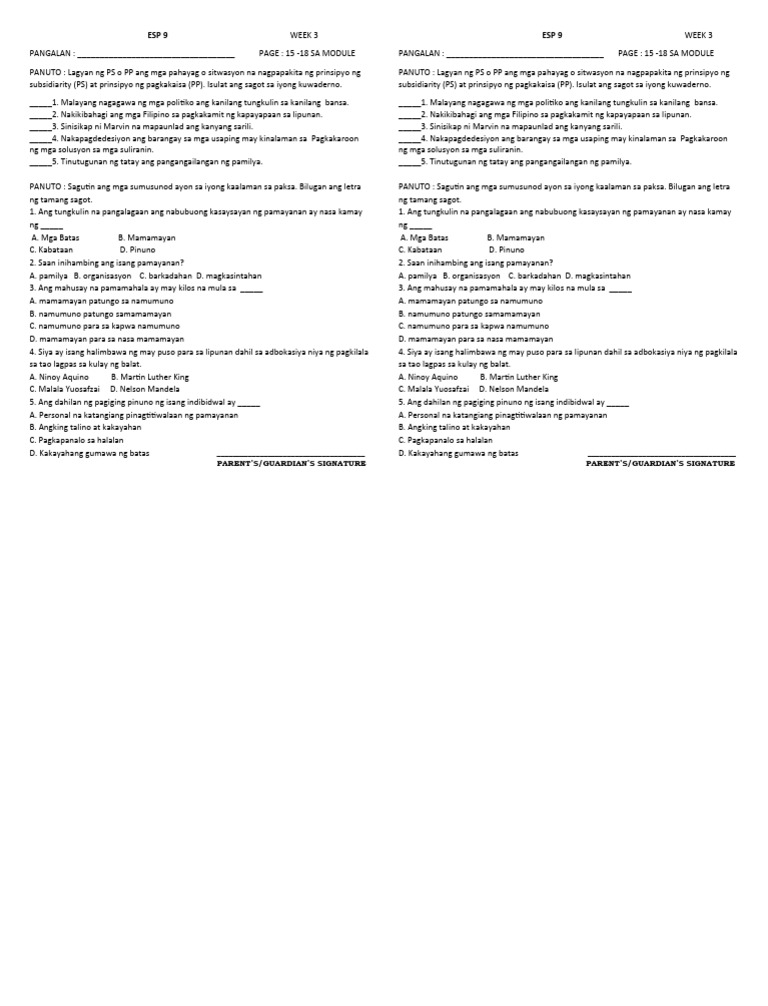 Esp 9 Week 3 Esp 9 Week 3 | PDF