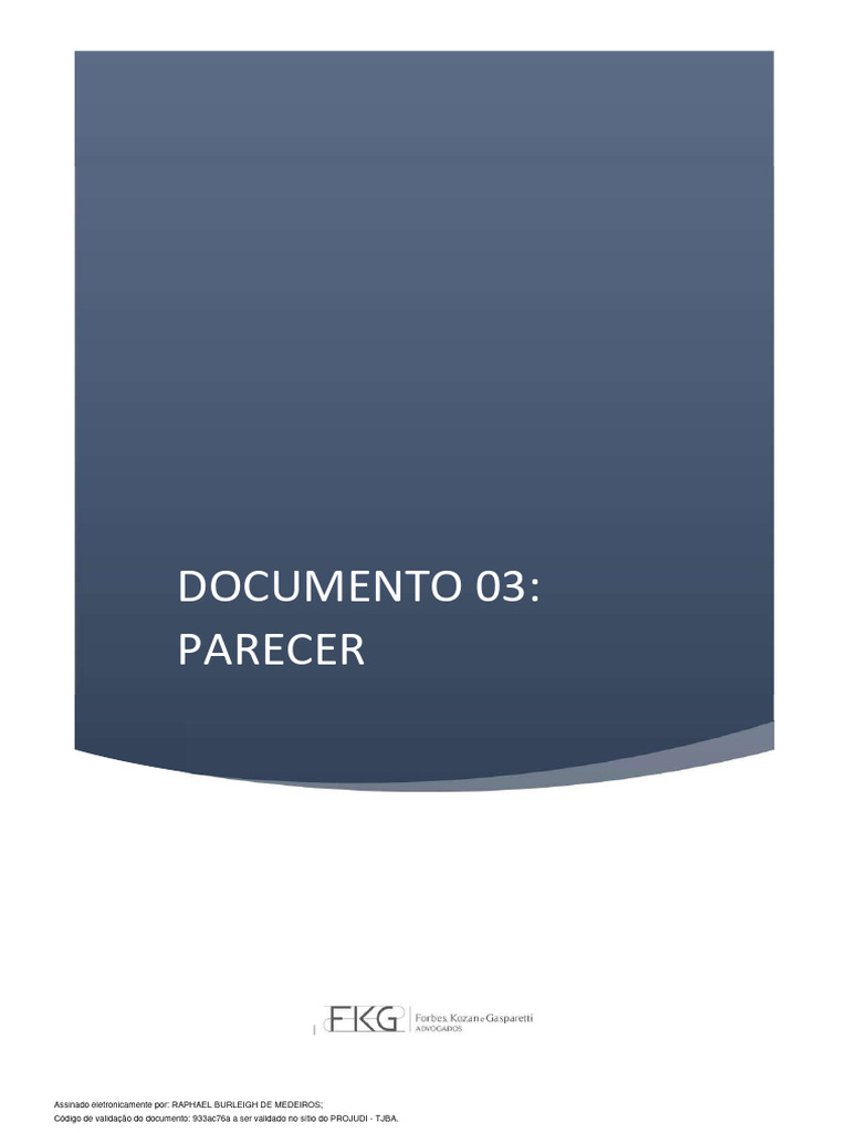 Documento 03 - Parecer | PDF | Direito