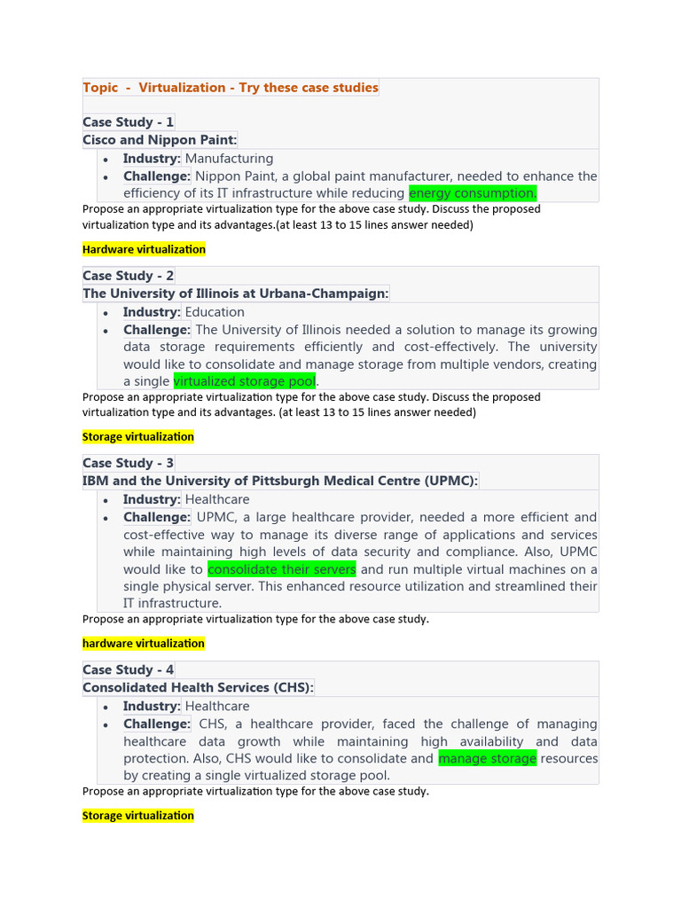 Try Exam Like Case Studies Virtualization | PDF | Virtualization | Desktop Virtualization