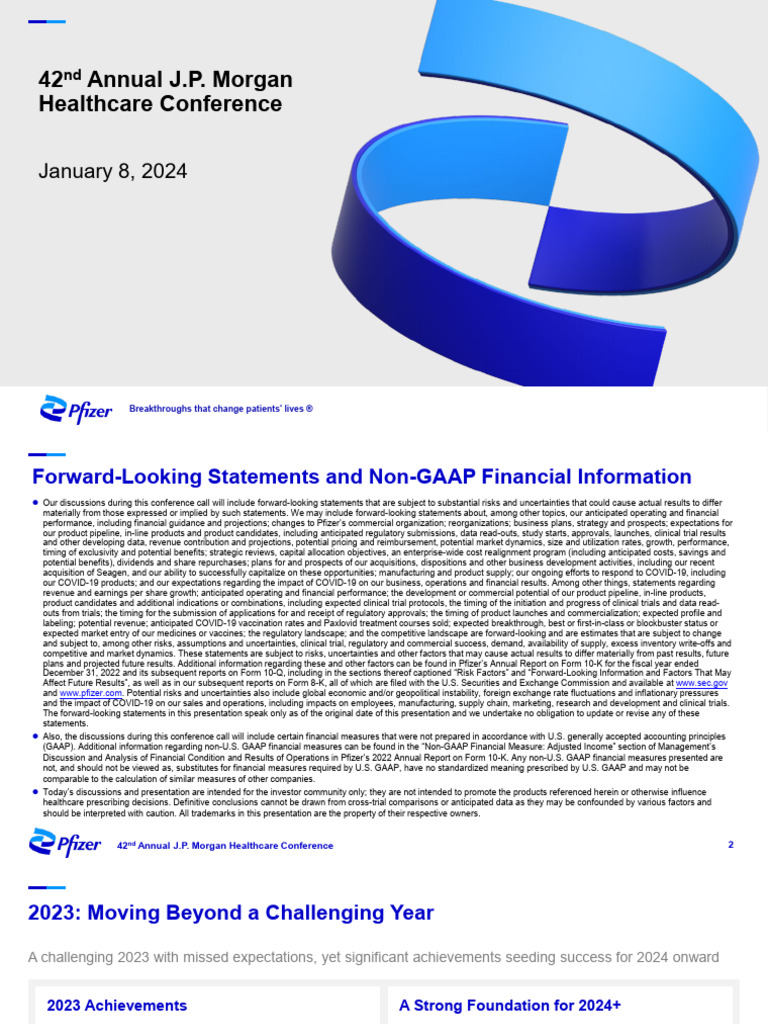PFIZER JPM-2024-Fireside-Chat-Presentation-FINAL | PDF | Clinical Trial | Pfizer