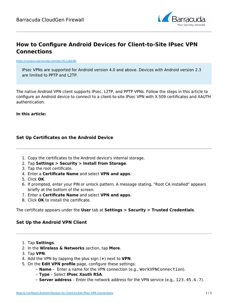 Android VPN Setup Guide | PDF | Virtual Private Network | Public Key ...