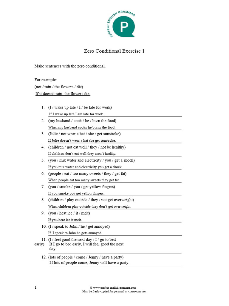 Zero Conditional Activities | PDF | Language Arts & Discipline