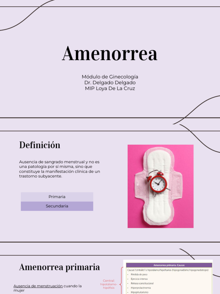 Amenorrea Ginecología | PDF | Ovario | La salud de la mujer