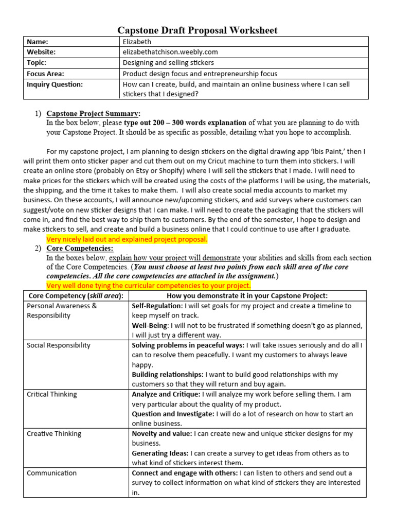 CLC 12 - Capstone Draft Proposal Worksheet | PDF | Human Communication ...