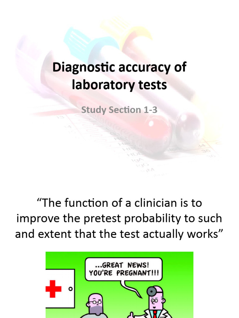 1-3, Diagnostic Accuracy of Laboratory Tests | PDF | Sensitivity And ...