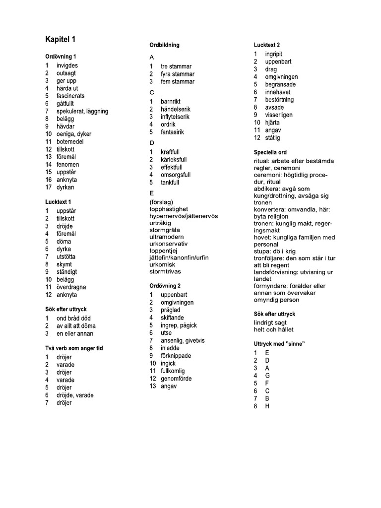 Facit Språkporten | PDF
