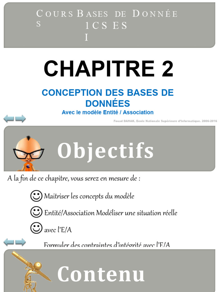 Chapitre 2. Conception Des Bases de Données Avec L'entité-Association | PDF | Bases de données ...