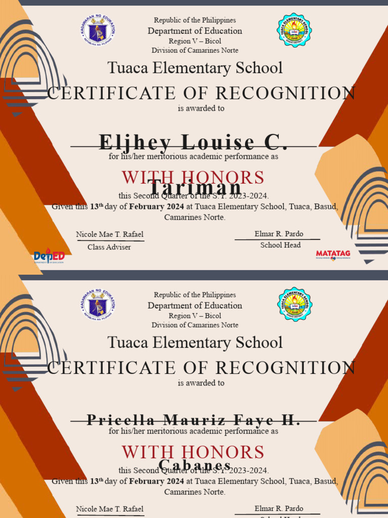 Blue and White Modern Recognition Certificate | PDF | Government ...